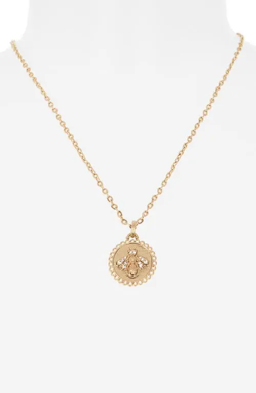 Bp. Crystal-embellished Bee Medallion Pendant Necklace