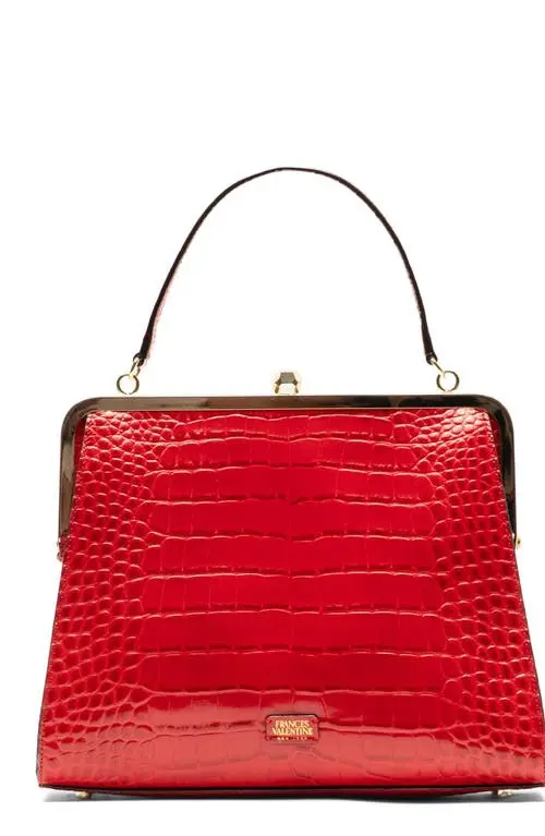 FRANCES VALENTINE Jackie Croc-embossed Leather Frame Bag