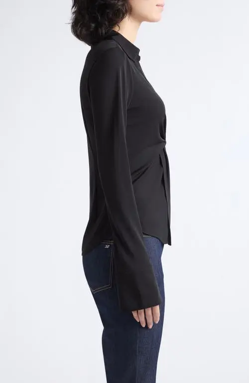 Cinq À Sept Mckenna Twist Front Jersey Shirt