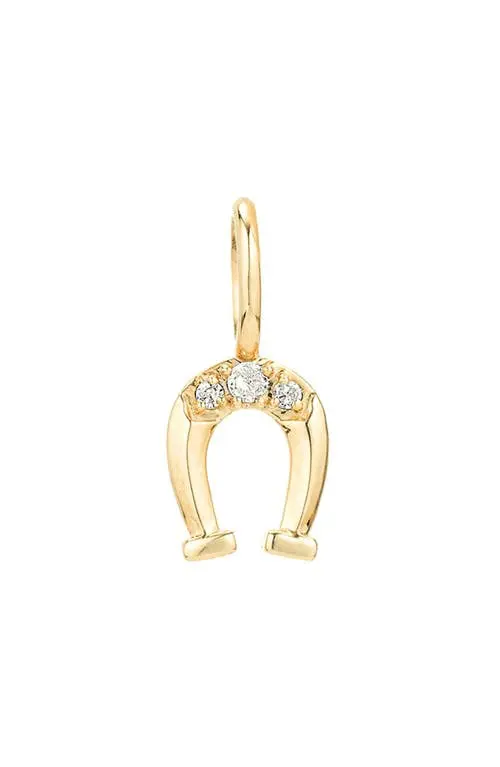 Adina Reyter Diamond Horseshoe Charm - 9k Yellow Gold
