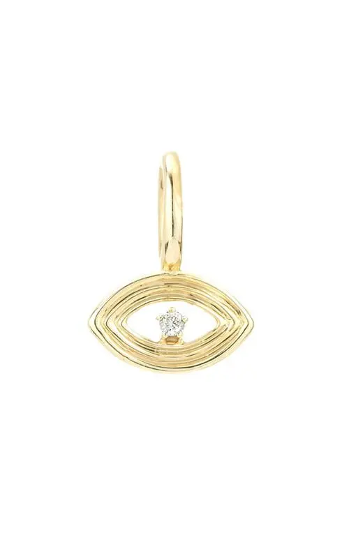 Adina Reyter Evil Eye Diamond Mini Charm - 9k Yellow Gold