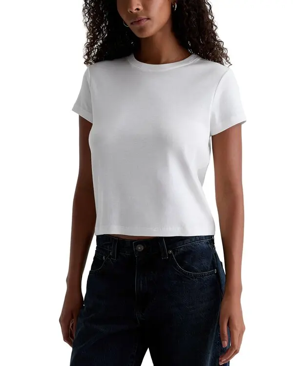 Ag Sadie Crew Cropped Tee - Powder