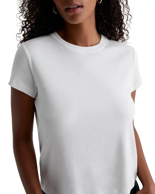 Ag Sadie Crew Cropped Tee - Powder