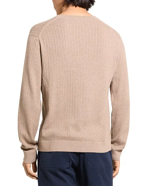 Theory Riland Cable Knit Sweater - Feather Melange