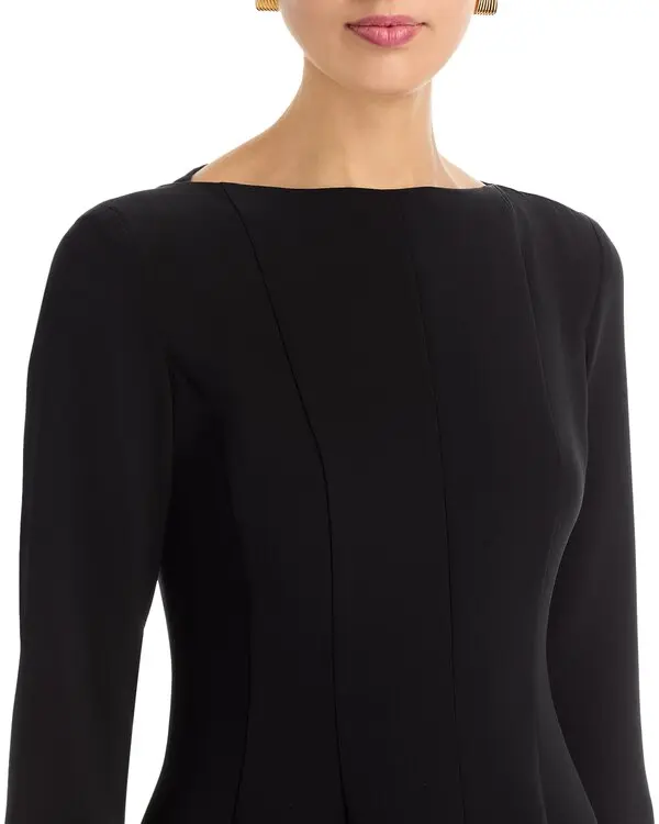 Caroline Rose Boat Neck Dress - Black