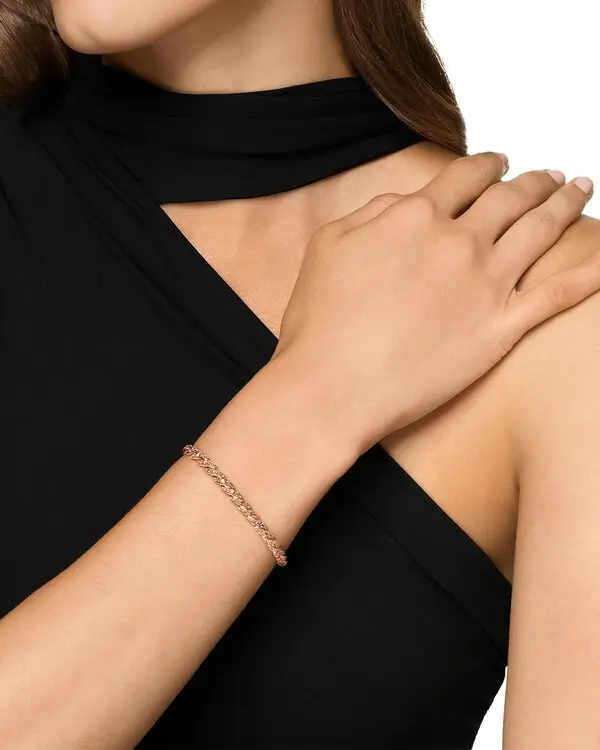 David Yurman 18k Sculpted Cable Flex Bracelet With Cognac Diamonds - Rose Gold
