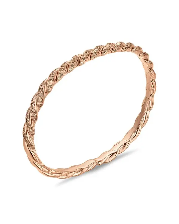 David Yurman 18k Sculpted Cable Flex Bracelet With Cognac Diamonds - Rose Gold