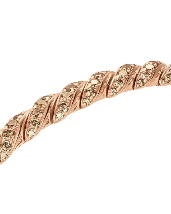 David Yurman 18k Sculpted Cable Flex Bracelet With Cognac Diamonds - Rose Gold