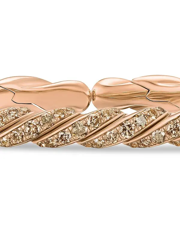 David Yurman 18k Sculpted Cable Flex Bracelet With Cognac Diamonds - Rose Gold
