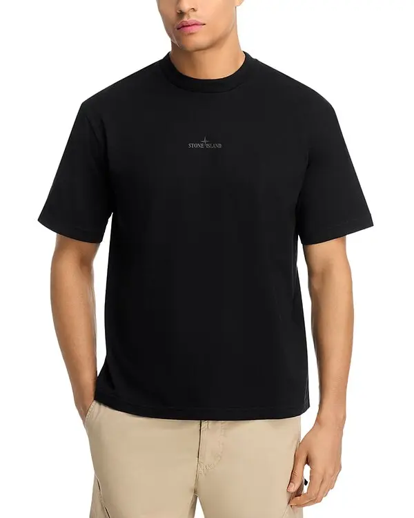 Stone Island Logo Tee In Black - 30% Off | Editorialist