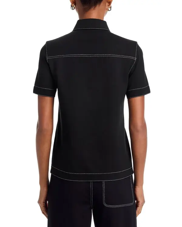 Rag & Bone Irina Contrast Stitch Polo Top