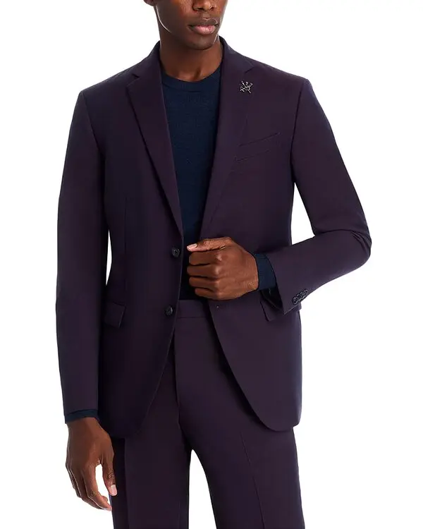 John Varvatos Twill Slim Fit Suit Jacket - Burgundy