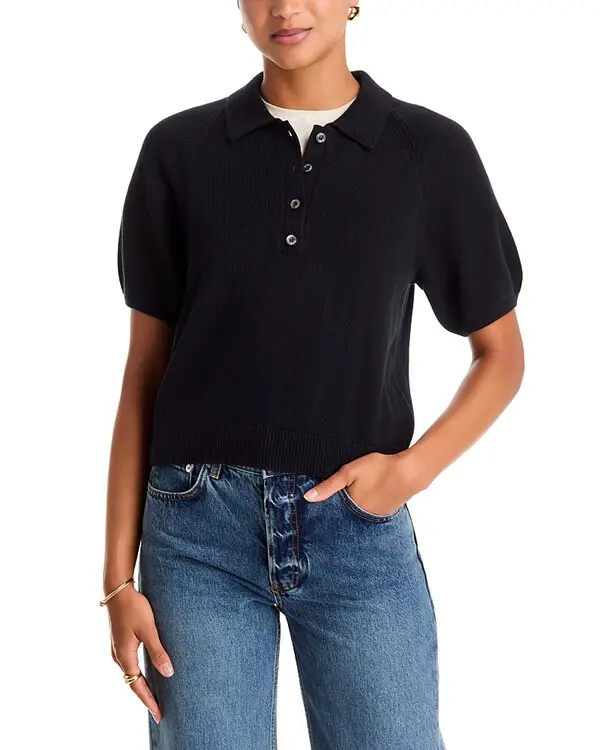 Paige Birch Polo Sweater - Black