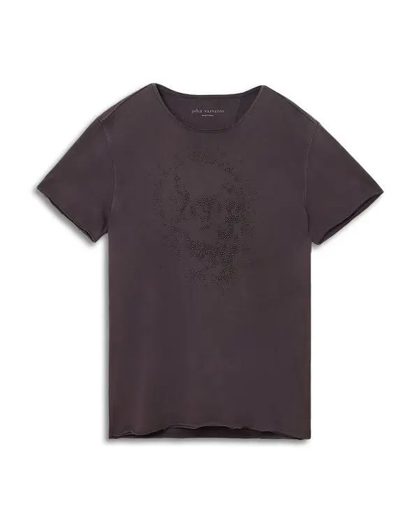 John Varvatos Raw Edge Beaded Skull Tee