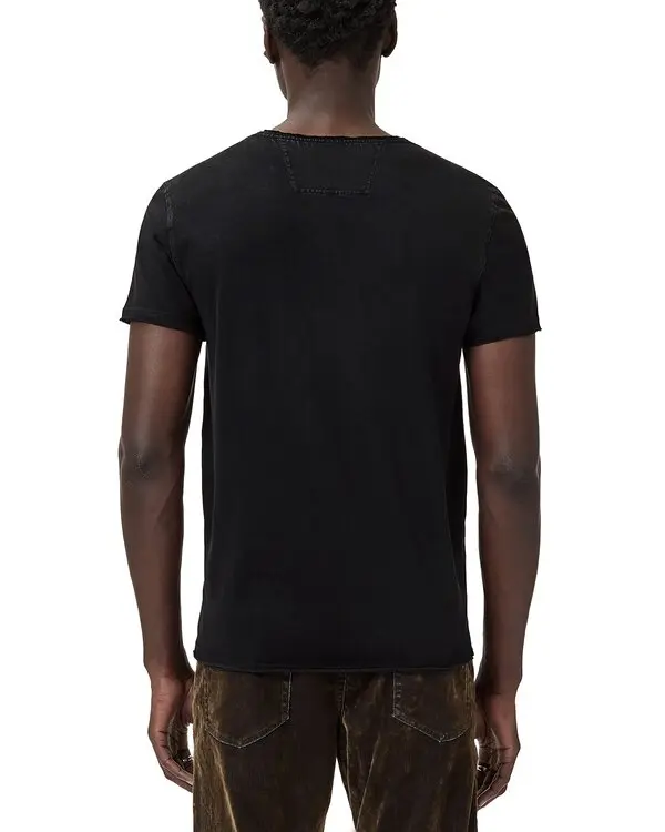 John Varvatos Raw Edge Fine Line Embroidered Tee - Black