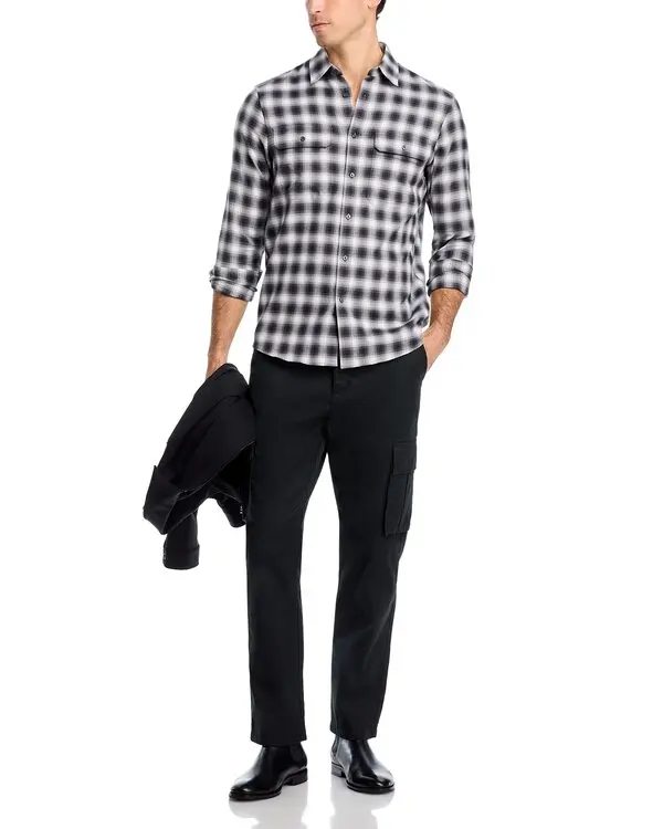 Michael Kors Plaid Classic Fit Button Down Shirt - Charcoal