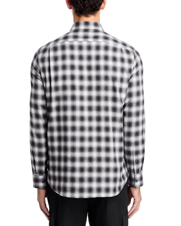 Michael Kors Plaid Classic Fit Button Down Shirt - Charcoal