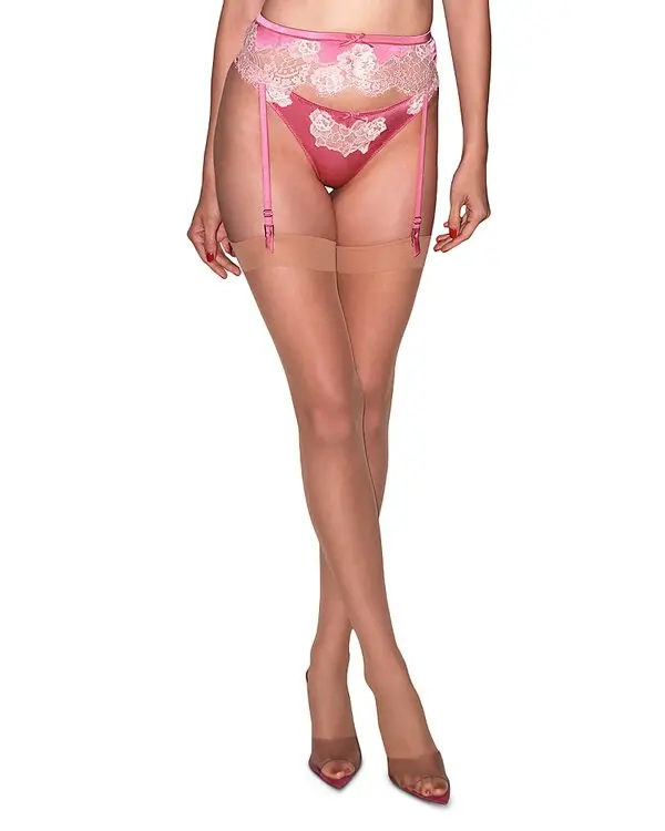 Fleur Du Mal Juliet Lace Garter Belt - Watermelon