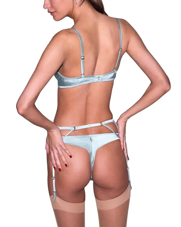 FLEUR DU MAL Juliet Lace Thong - Frosted Mint