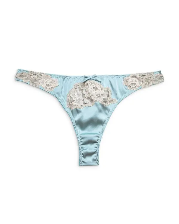 FLEUR DU MAL Juliet Lace Thong - Frosted Mint