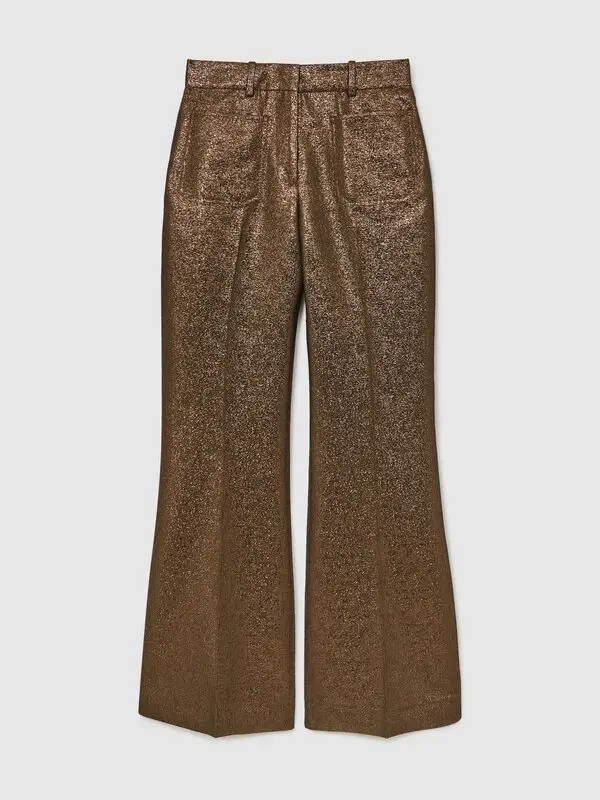 REISS Sienna Flare Petite Sparkle Patch-pocket Flared Trousers