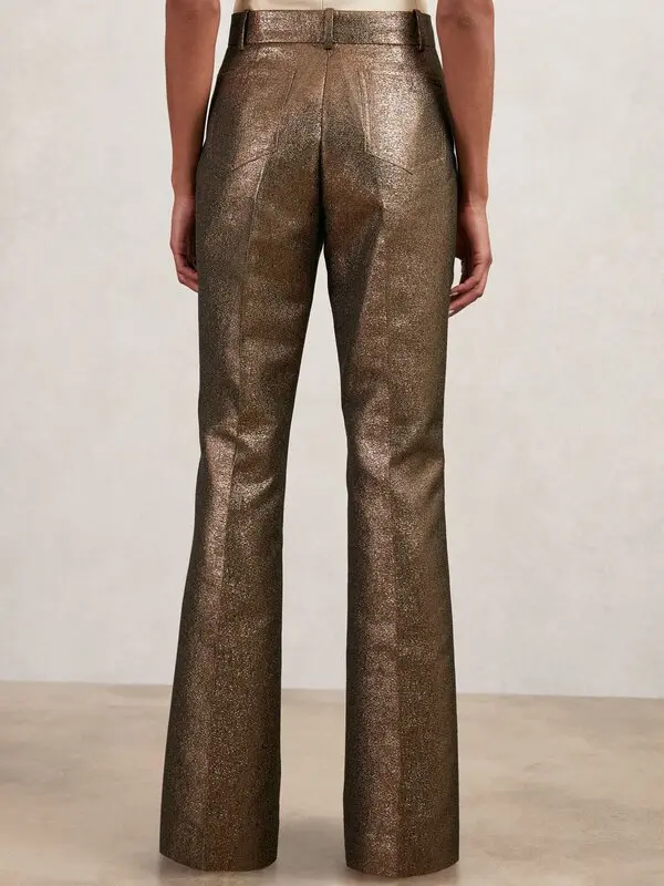 REISS Sienna Flare Petite Sparkle Patch-pocket Flared Trousers