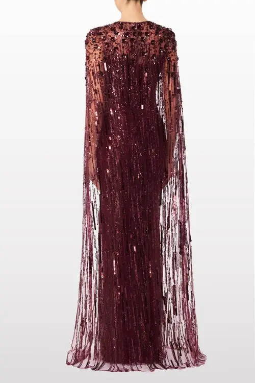 Jenny Packham Ruby Sequin-embellished Maxi Dress - Cardinal