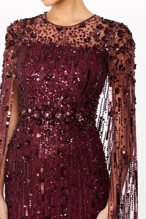Jenny Packham Ruby Sequin-embellished Maxi Dress - Cardinal