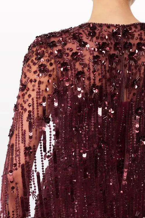 Jenny Packham Ruby Sequin-embellished Maxi Dress - Cardinal