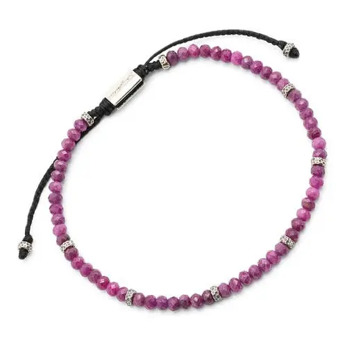 JAN LESLIE Faceted Gemstone Bracelet - Ruby