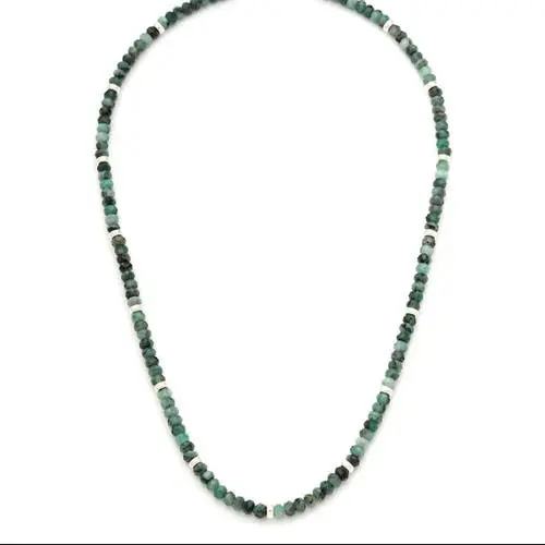 JAN LESLIE Gemstone Beaded Necklace - Emerald