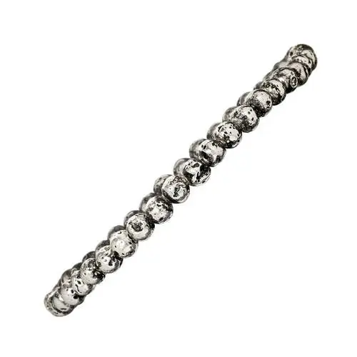 JAN LESLIE 4mm Sterling Lava Bead Bracelet - Silver
