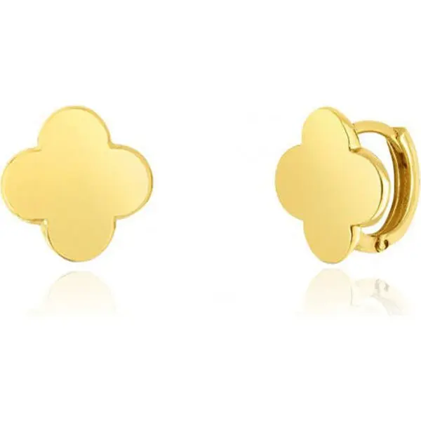 THE LOVERY FINE JEWELRY Gold Clover Stud Earrings - Yellow Gold