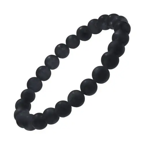 JAN LESLIE 8mm Matte Onyx Beaded Stretch Bracelet