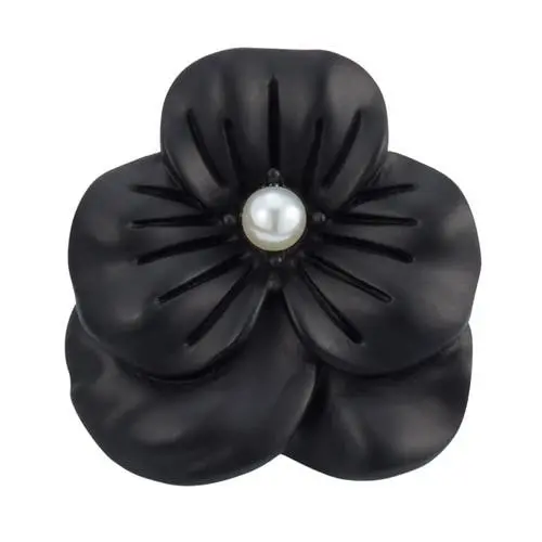 JAN LESLIE Flower Lapel Pin - Black Pearl