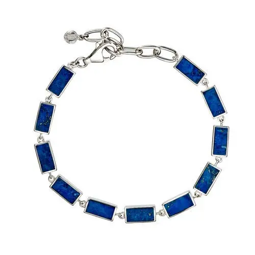 JAN LESLIE Dash Rectangle Link Bracelet - Blue