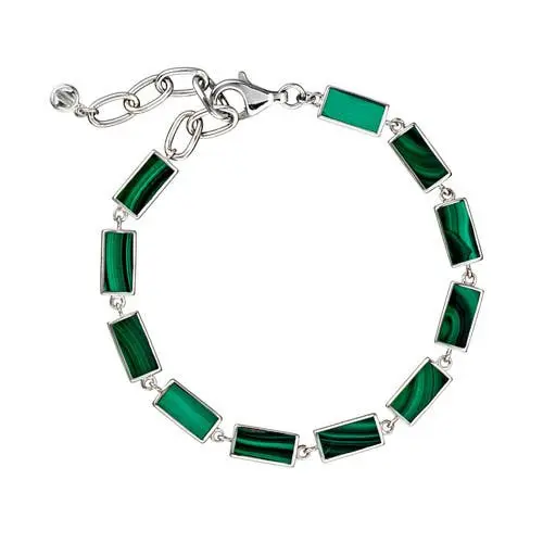 JAN LESLIE Dash Rectangle Link Bracelet - Green