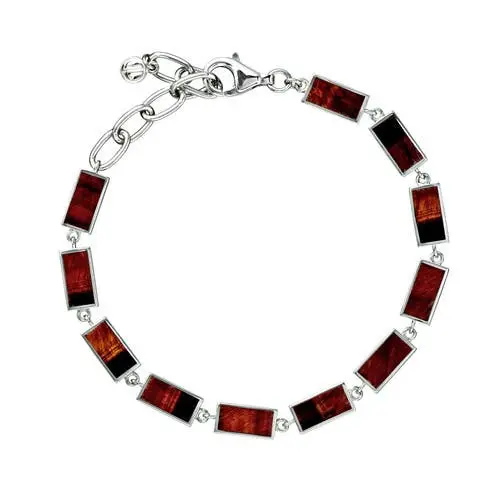 JAN LESLIE Dash Rectangle Link Bracelet - Red