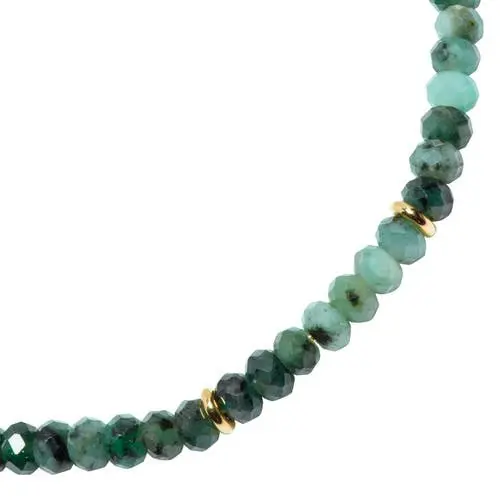 JAN LESLIE 18k Gold Gemstone Beaded Bracelet - Emerald