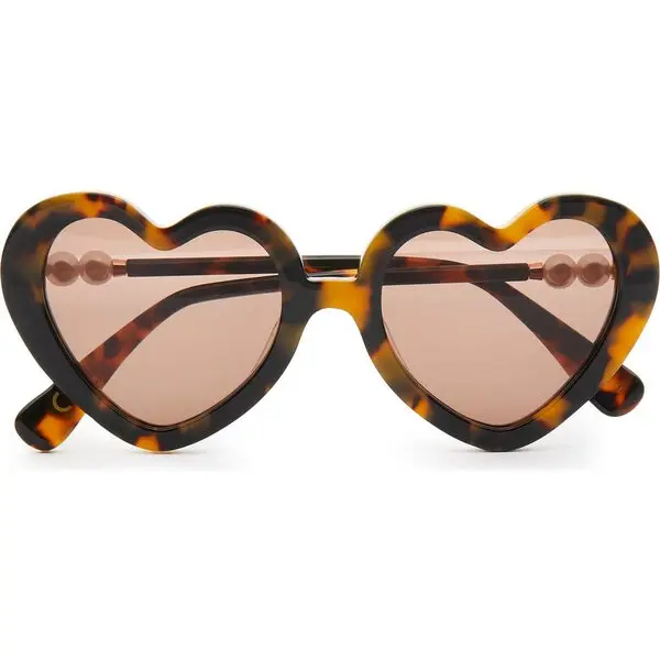 Lele Sadoughi Pearl Sweetheart Sunglasses - Tortoise 200
