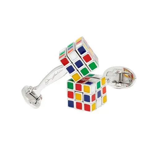 JAN LESLIE Puzzle Moving Cube Sterling Cufflinks - Multi