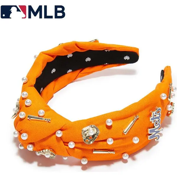 Lele Sadoughi Mlb Ny Mets Embellished Headband - Fanta 800
