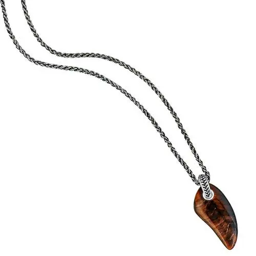 JAN LESLIE Gemstone Horn Pendant Necklace