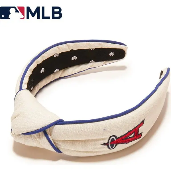 Lele Sadoughi Mlb Los Angeles Angels Embroidered Headband - Ivory 100