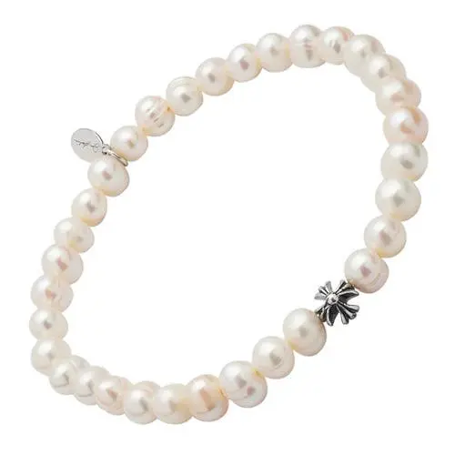 JAN LESLIE Freshwater Bracelet With Sterling Silver Star - Pearl
