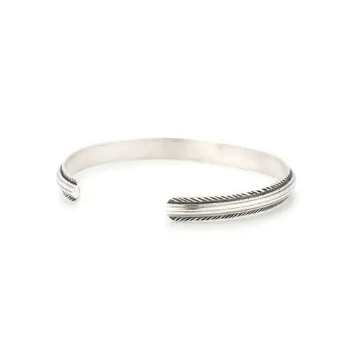 JAN LESLIE Sterling Feather Cuff Bracelet