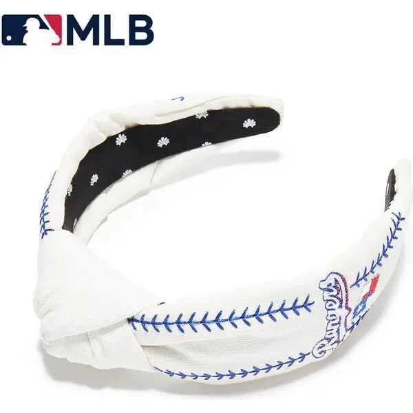 Lele Sadoughi Mlb Texas Rangers Embroidered Headband - Ivory 100