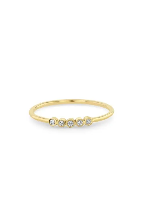 Zoe Chicco 5-diamond Bezel Set Ring - 14k Yellow Gold