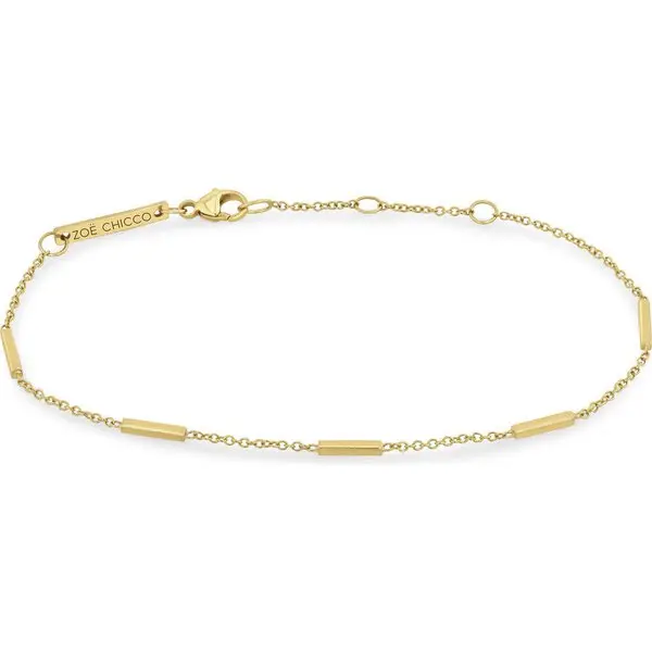 Zoe Chicco 14k Gold Bar Station Bracelet - 14kyg