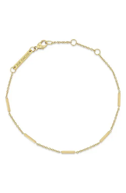 Zoe Chicco 14k Gold Bar Station Bracelet - 14kyg